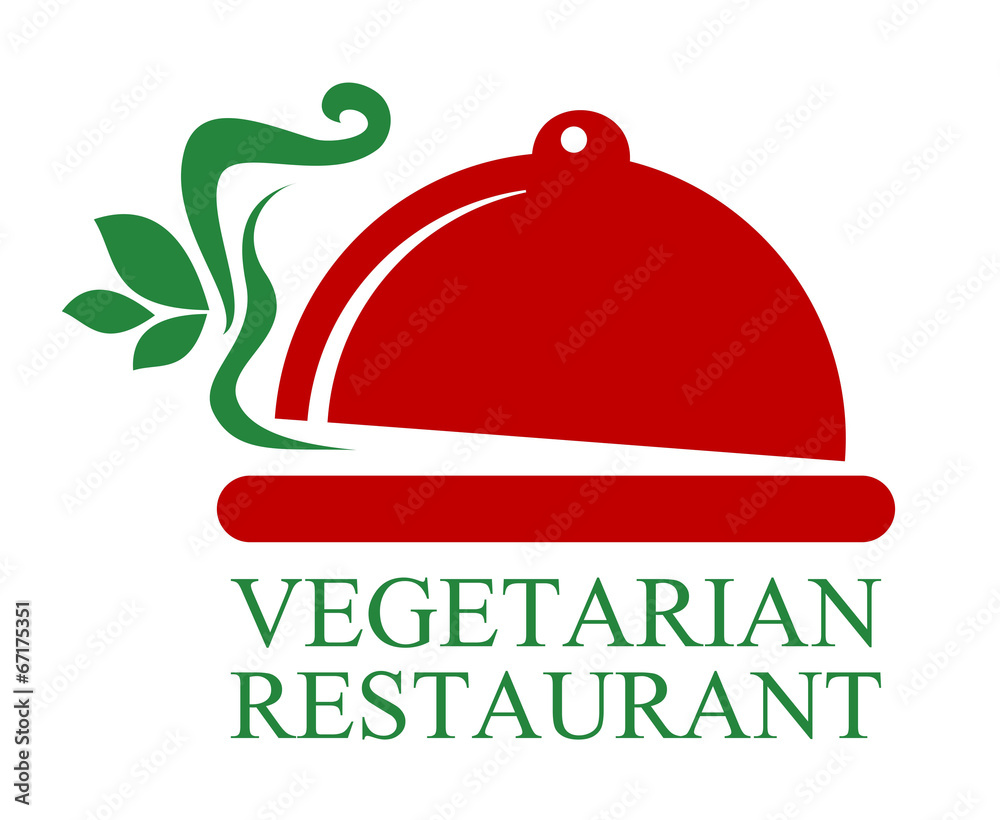 Vegetarian Restaurant sign Stock Vector | Adobe Stock