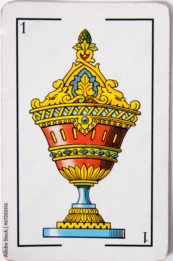 Ace of cups from spanish cards foto de Stock | Adobe Stock
