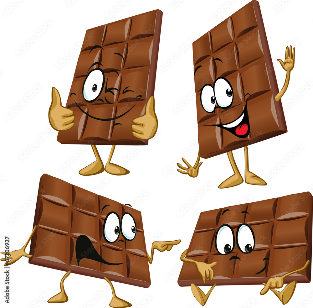chocolate cartoon with hand gesturing Stock Vector | Adobe Stock