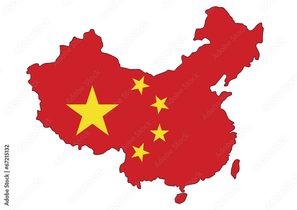 Mappa della Cina Stock Vector | Adobe Stock