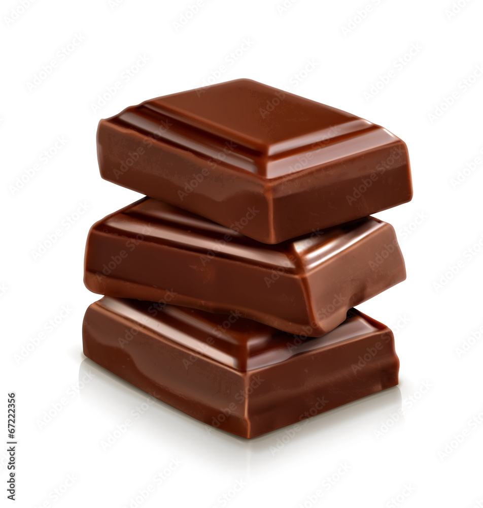 Chocolate pieces, vector illustration Stock Vector | Adobe Stock