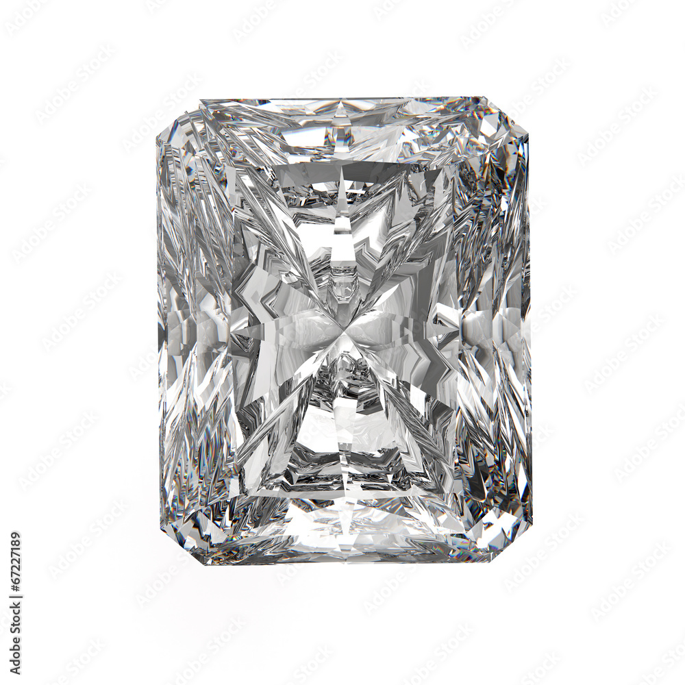 3d Square cut diamond on white Stock Illustration | Adobe Stock