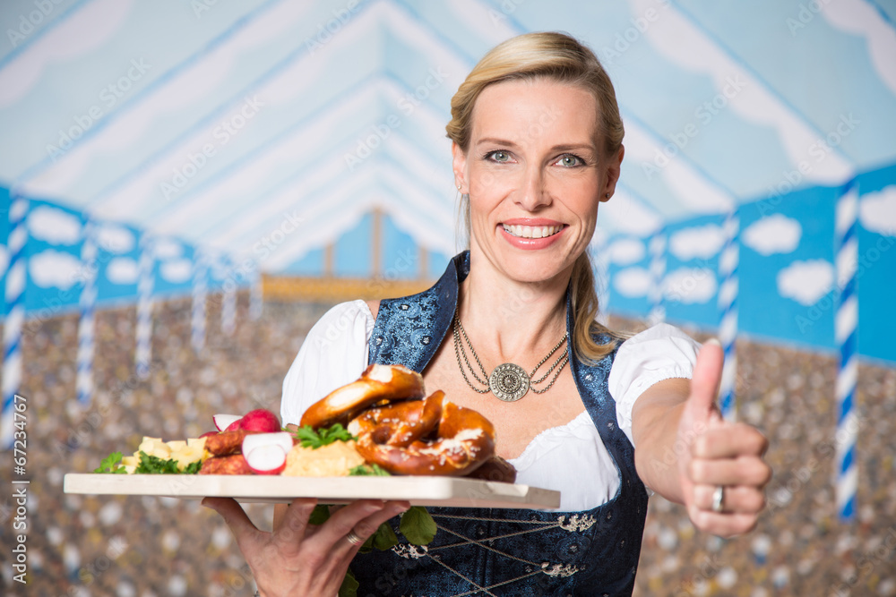 Bedinung im Bierzelt Stock Photo | Adobe Stock