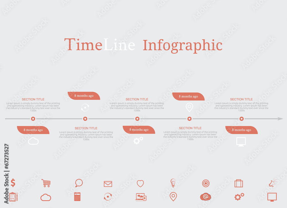 Timeline infographic with diagram and text Stock Vector | Adobe Stock