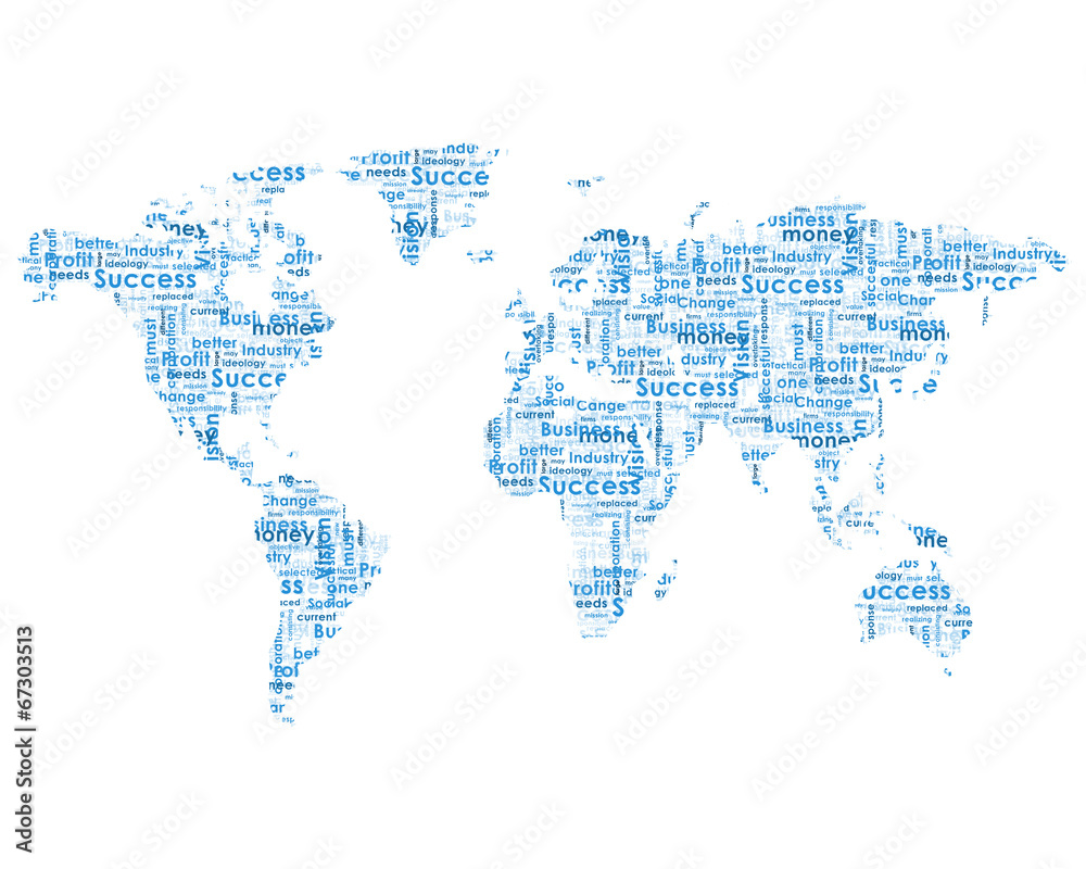 World map with business words Stock Illustration | Adobe Stock