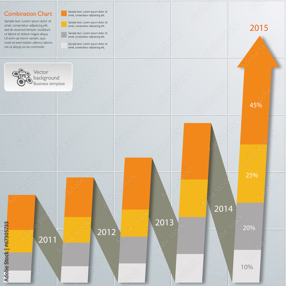 Infographics Vector Background Combination Chart Stock Vector | Adobe Stock
