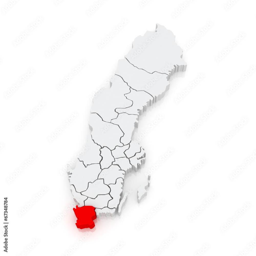 Map of Skane. Sweden. Stock Illustration | Adobe Stock
