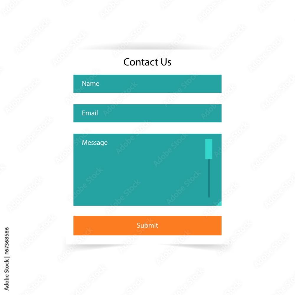 Simple contact us form templates. Vector template. Stock Vector | Adobe ...