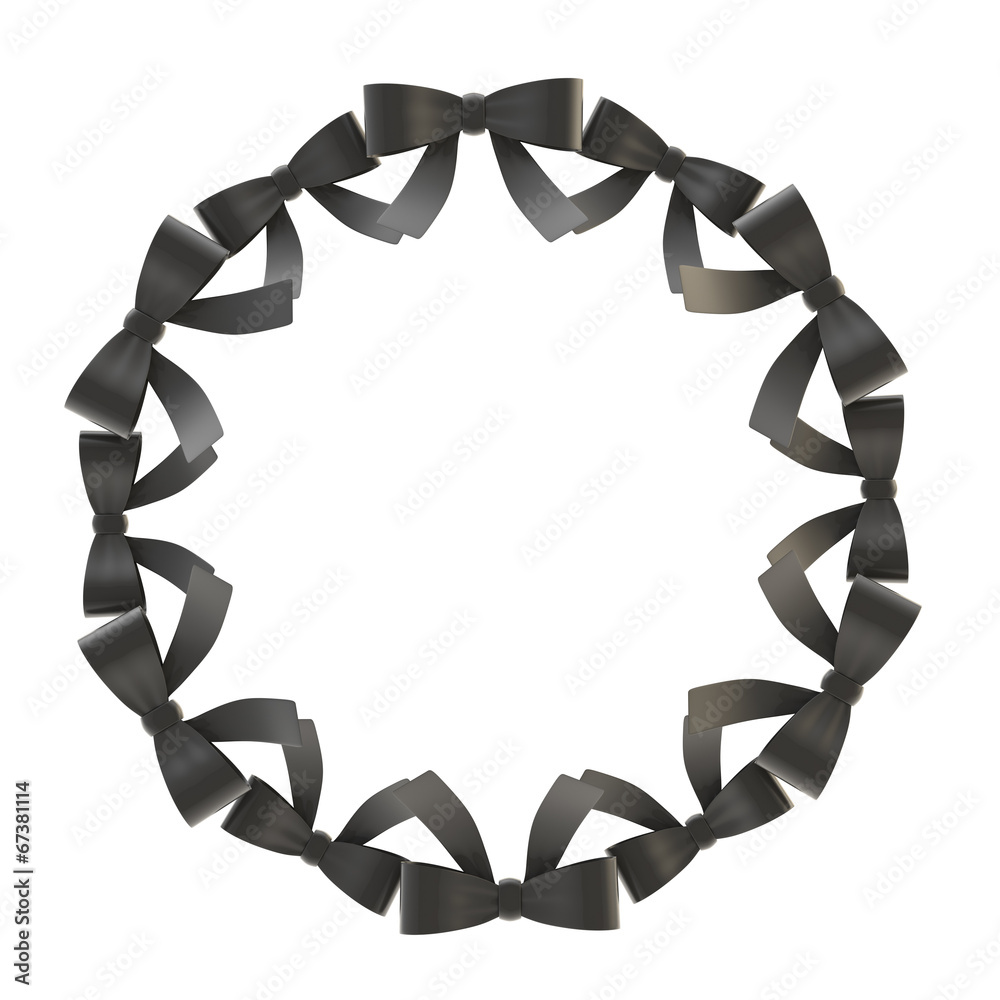 Round frame made of ribbon bows Stock-Illustration | Adobe Stock