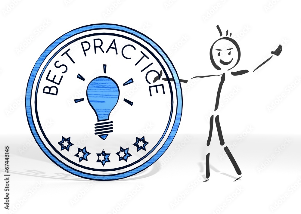 stick man presents best practice symbol Stock Illustration | Adobe Stock