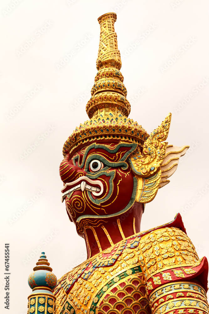 giant thai style statue on white background Stock Photo | Adobe Stock