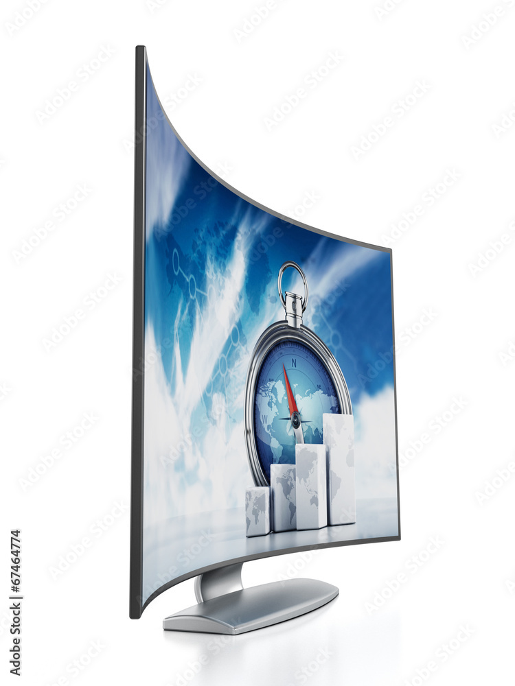 Curved OLED television Stock Illustration | Adobe Stock