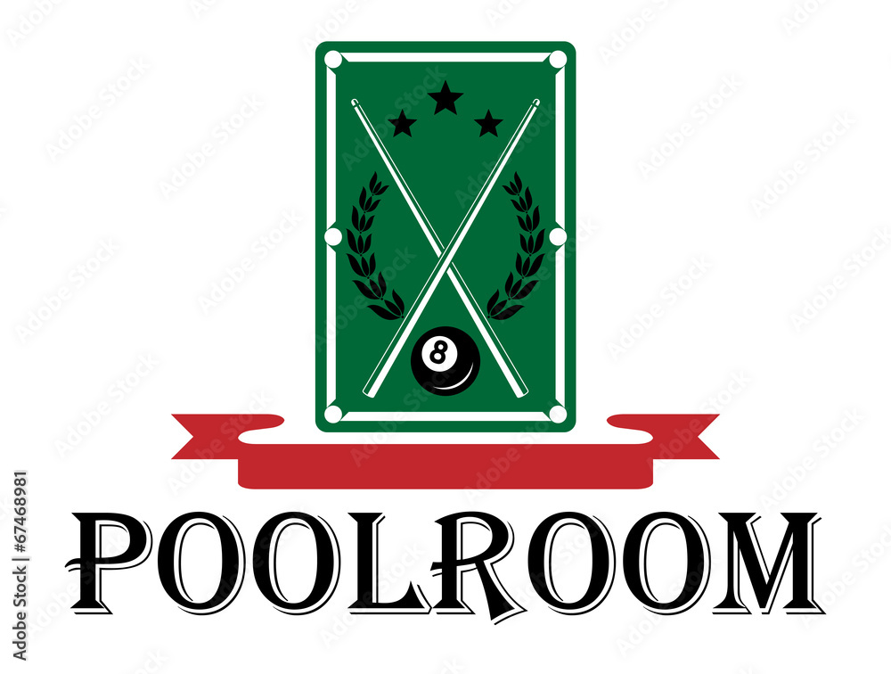 Poolroom and billiards emblem Stock Vector | Adobe Stock