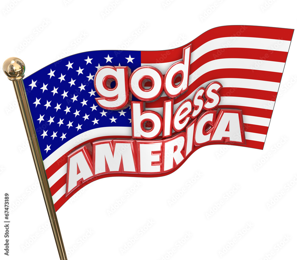 God Bless America USA Flag United States Religion Motto Stock ...