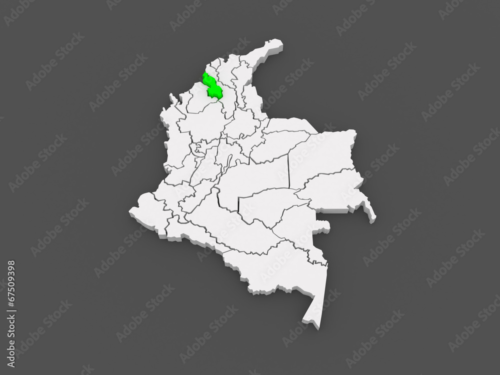 Map of Sucre. Colombia. Stock Illustration | Adobe Stock