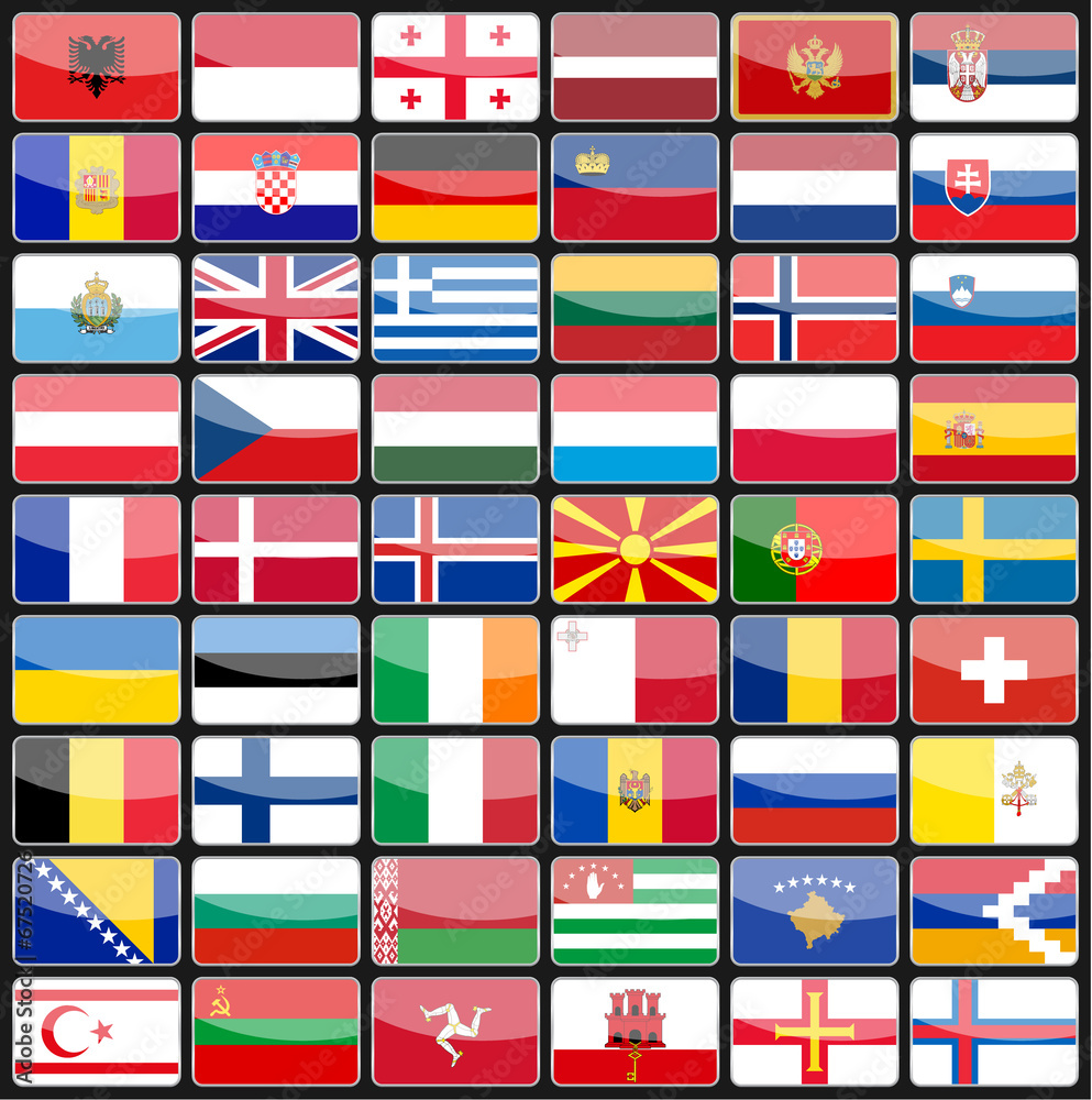 Elements of design icons flags of the countries of Europe Stock Vector ...