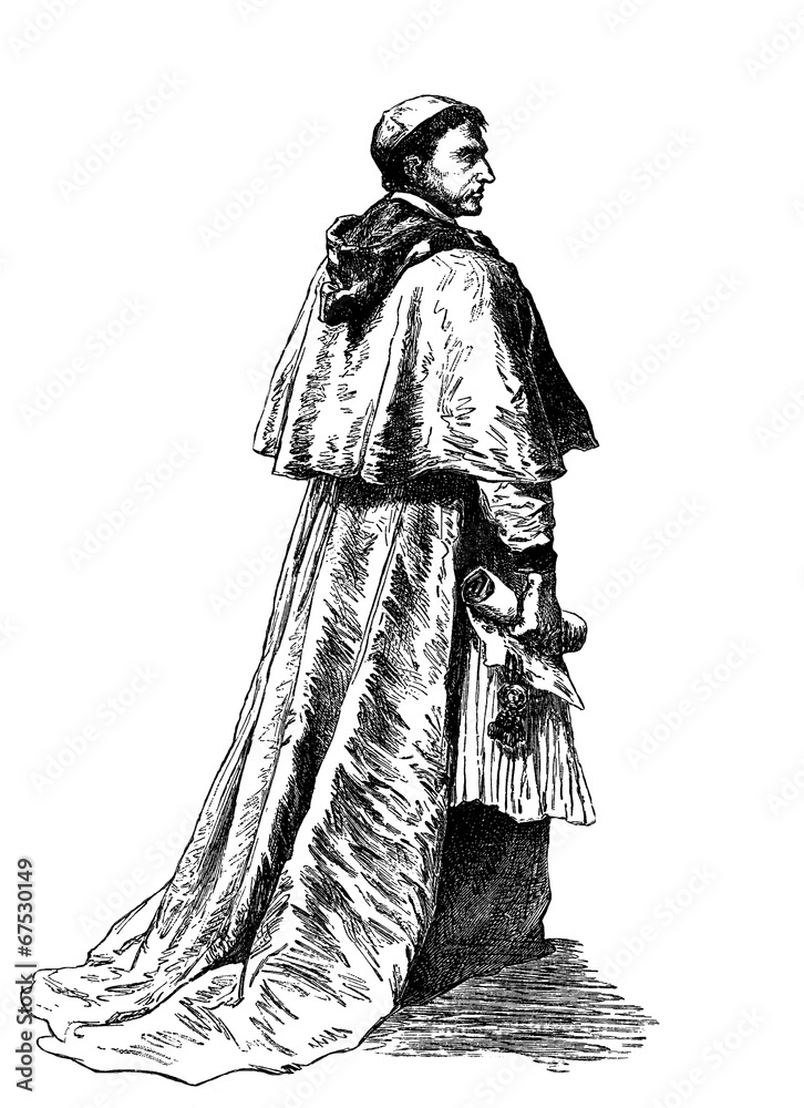 Renaissance - Cardinal (16th century) ilustración de Stock | Adobe Stock