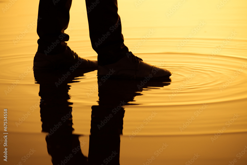 Silhouette legs reflection Stock Photo | Adobe Stock