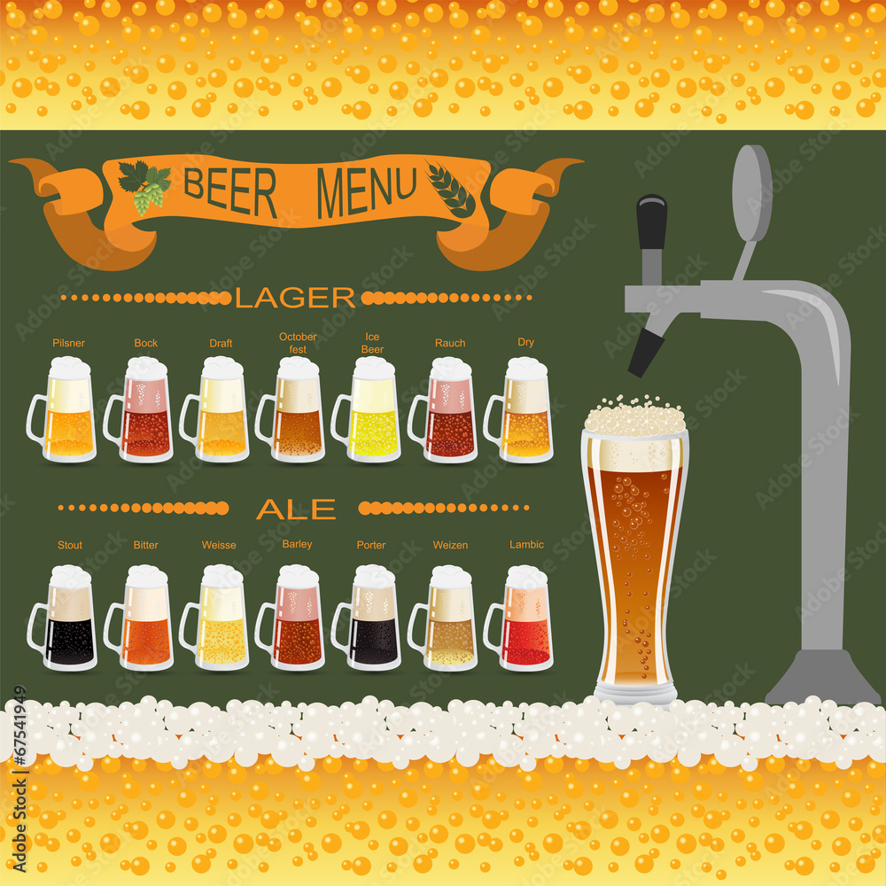 Beer menu set, creating your own infographics Stock Vector | Adobe Stock