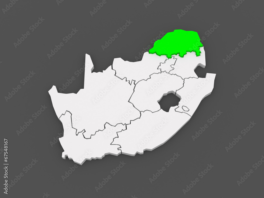 Map of Limpopo (Polokwane). South Africa. Stock Illustration | Adobe Stock