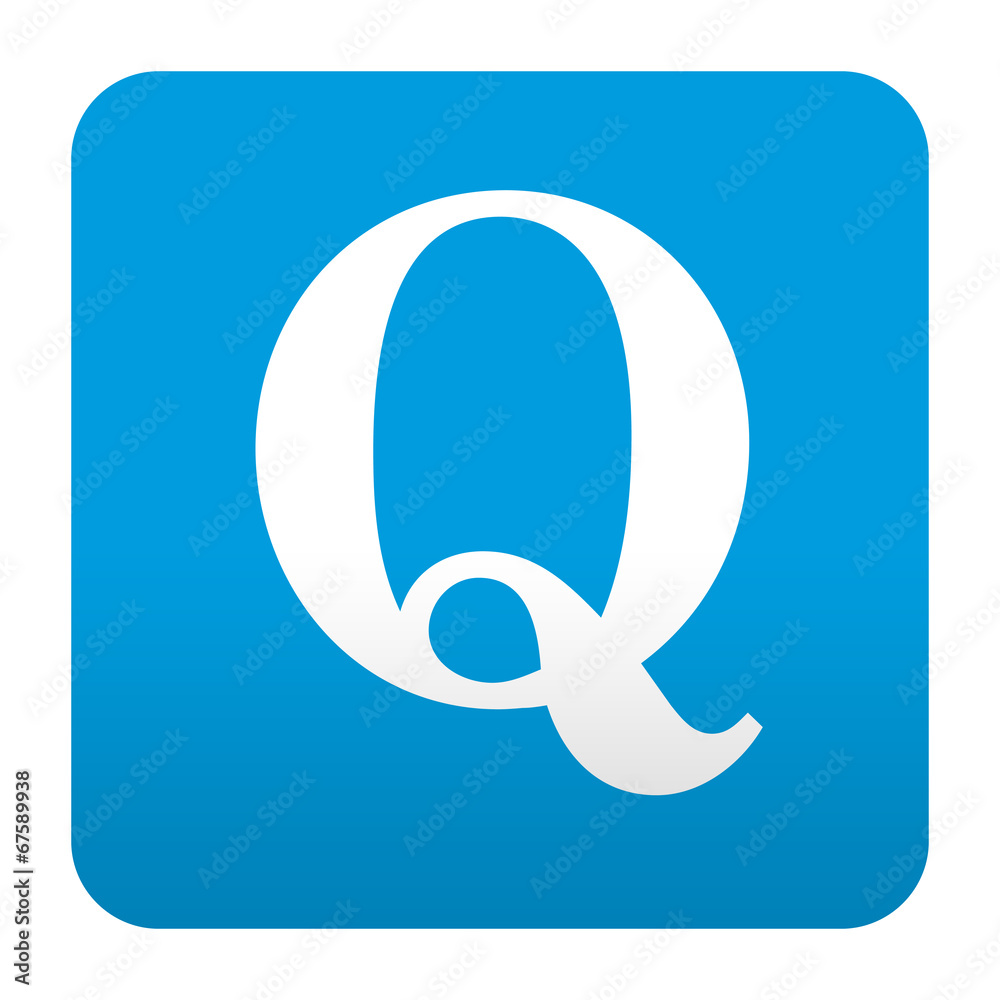Etiqueta tipo app azul simbolo Q Stock Illustration | Adobe Stock