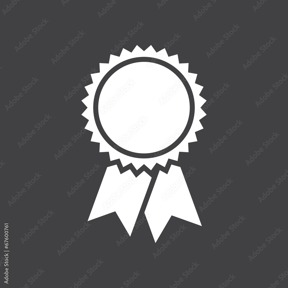 Badge with ribbons icon, vector illustration, simple flat design Stock ...
