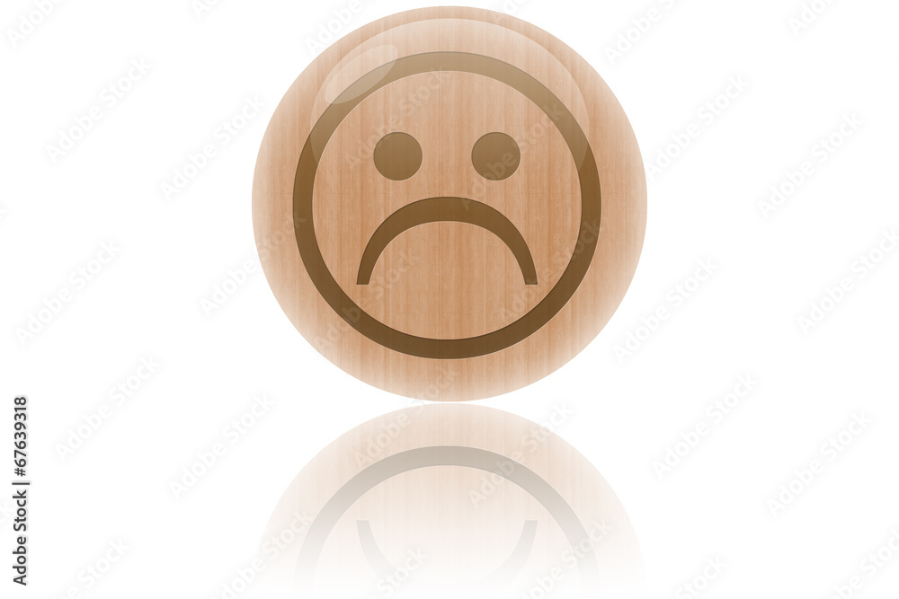 Bulle de bois "smiley pas content" Stock Illustration | Adobe Stock