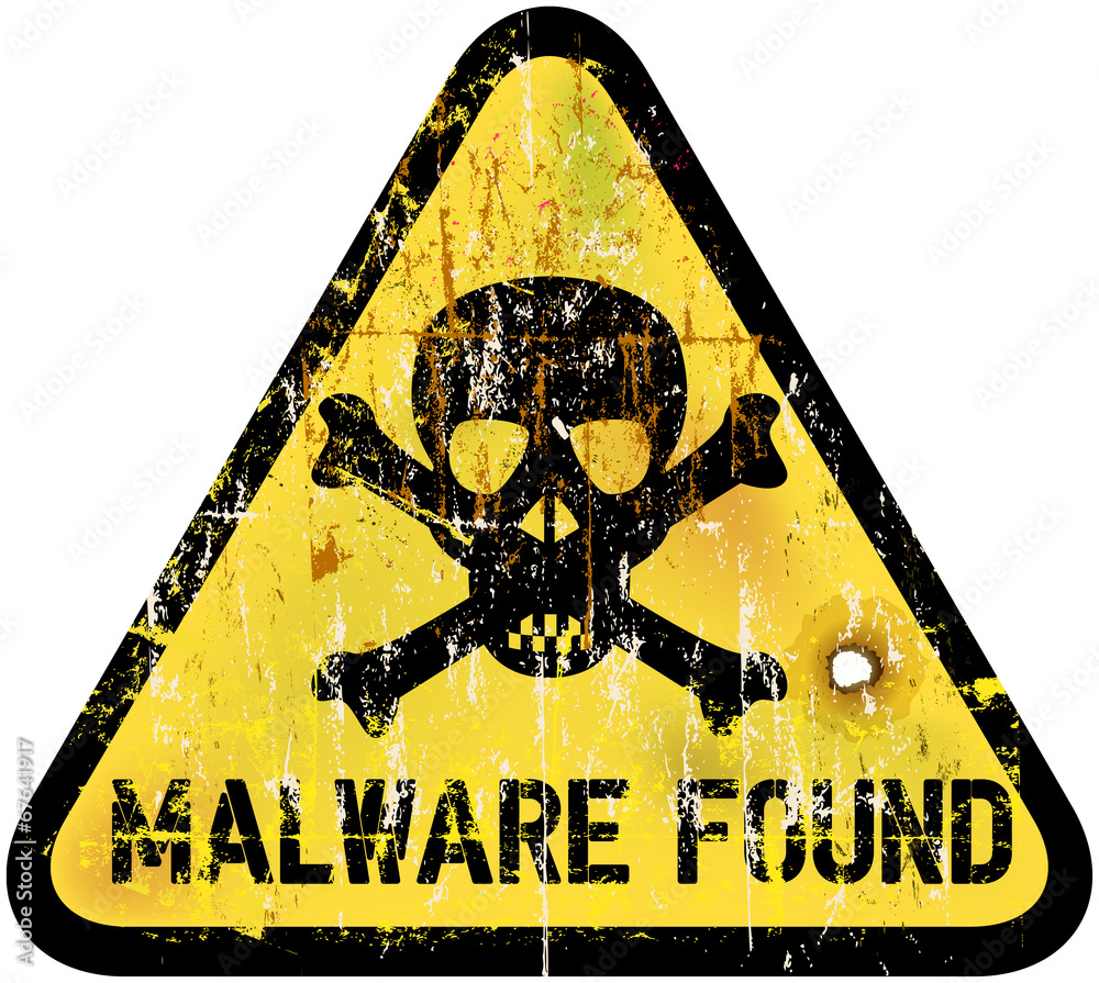 Vecteur Stock malware or computer virus warning sign, vector ...