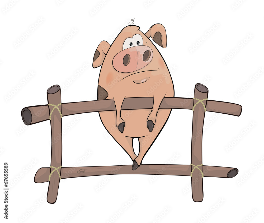 Pig. Cartoon Stock Vector | Adobe Stock