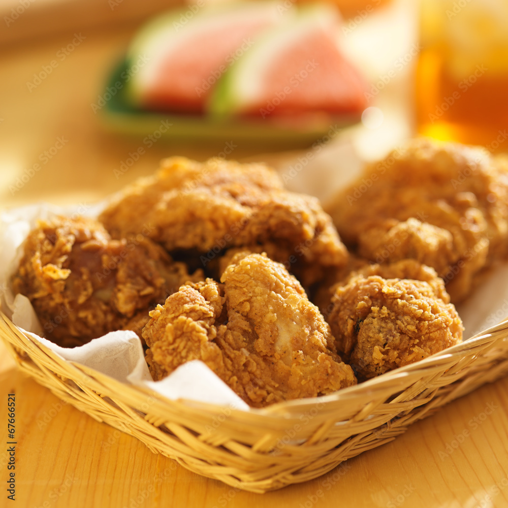 Fried Chicken And Watermelon