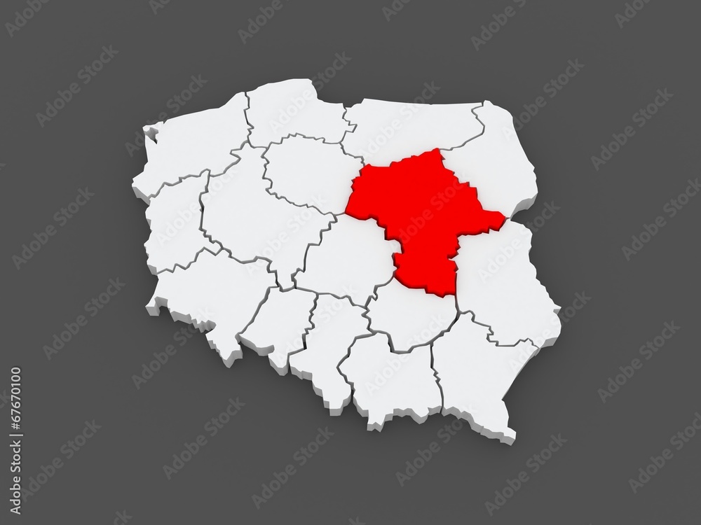 Fototapeta mapa świata dla dzieci Map of Mazovia. Poland. | Fototapety ...