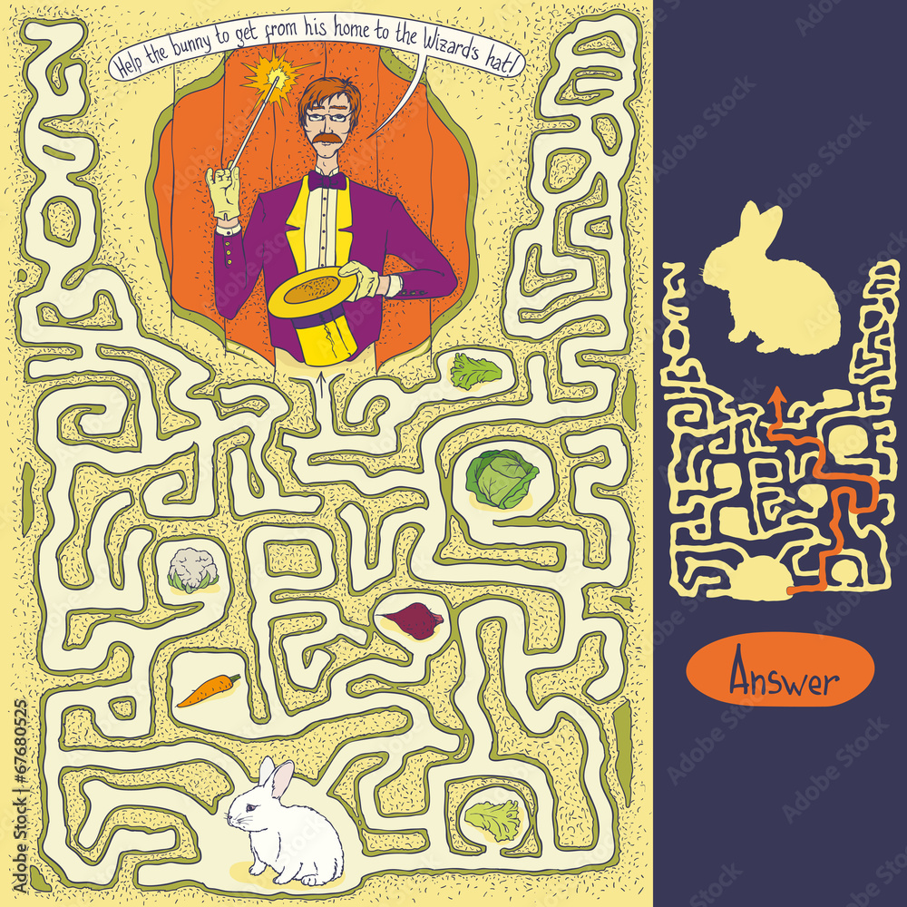 Wizard Maze Game Stock Vector | Adobe Stock