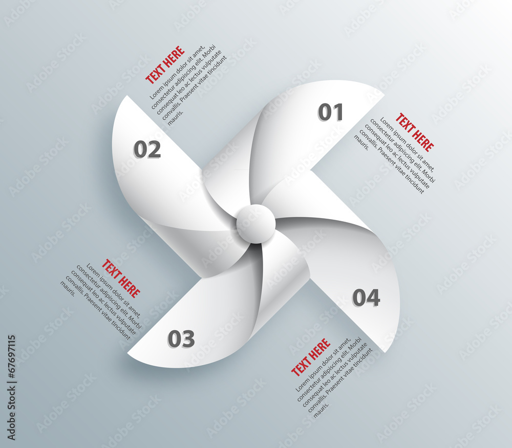 3D Paper Windmills Infographic. Vector Illustration Stock Vector ...