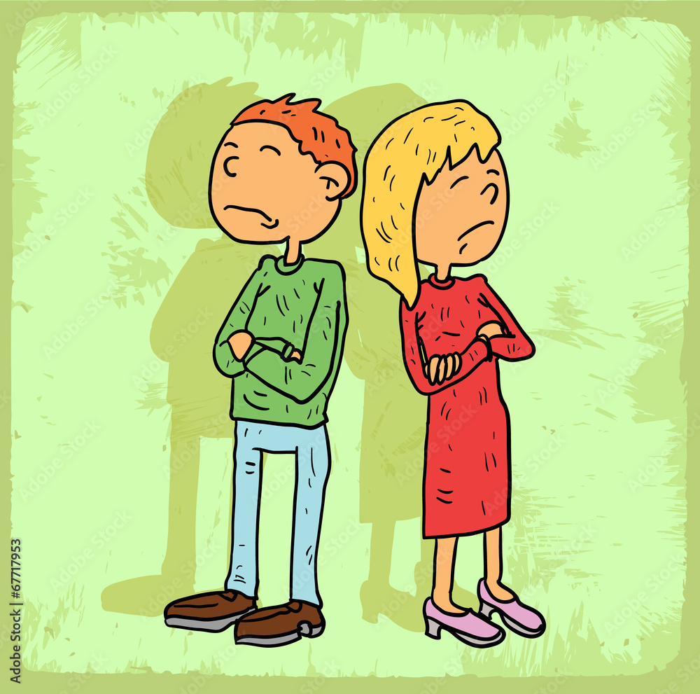 Cartoon divorce illustration Stock Vector | Adobe Stock