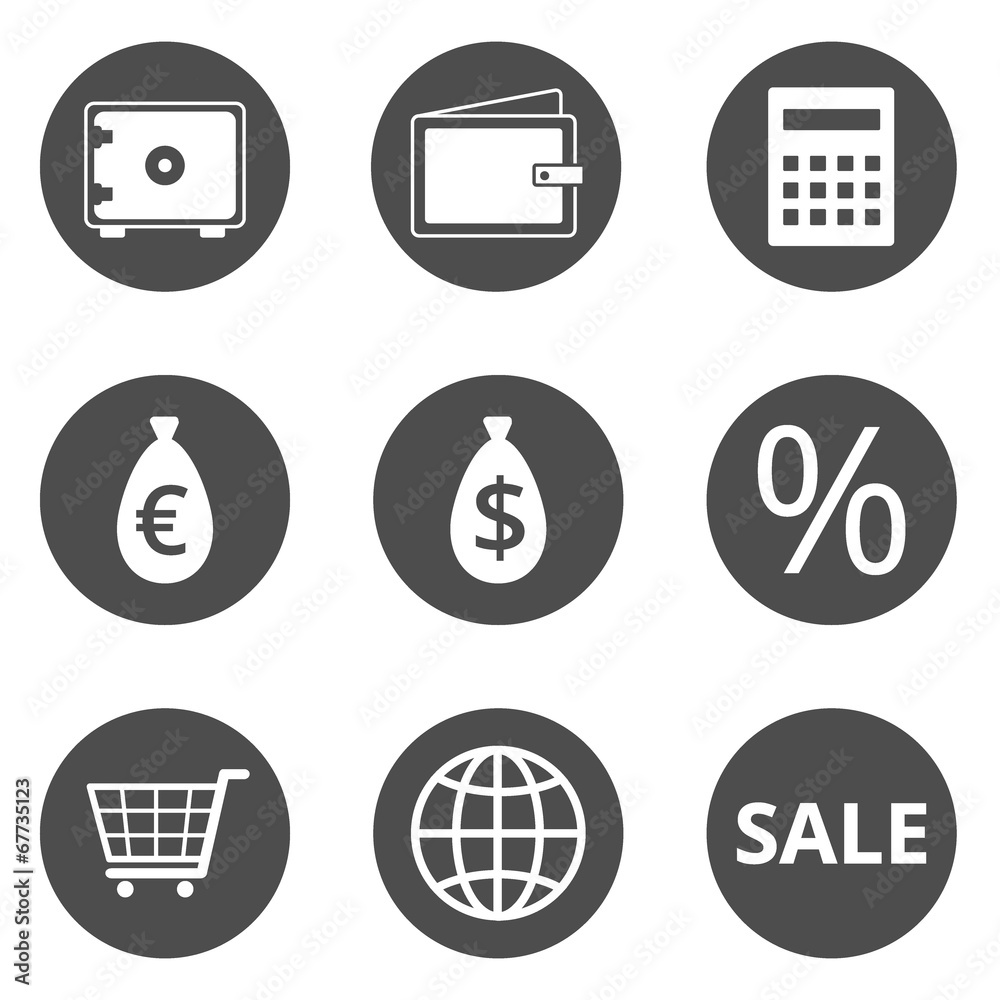 Icons Geld Piktogramme Stock Vector | Adobe Stock