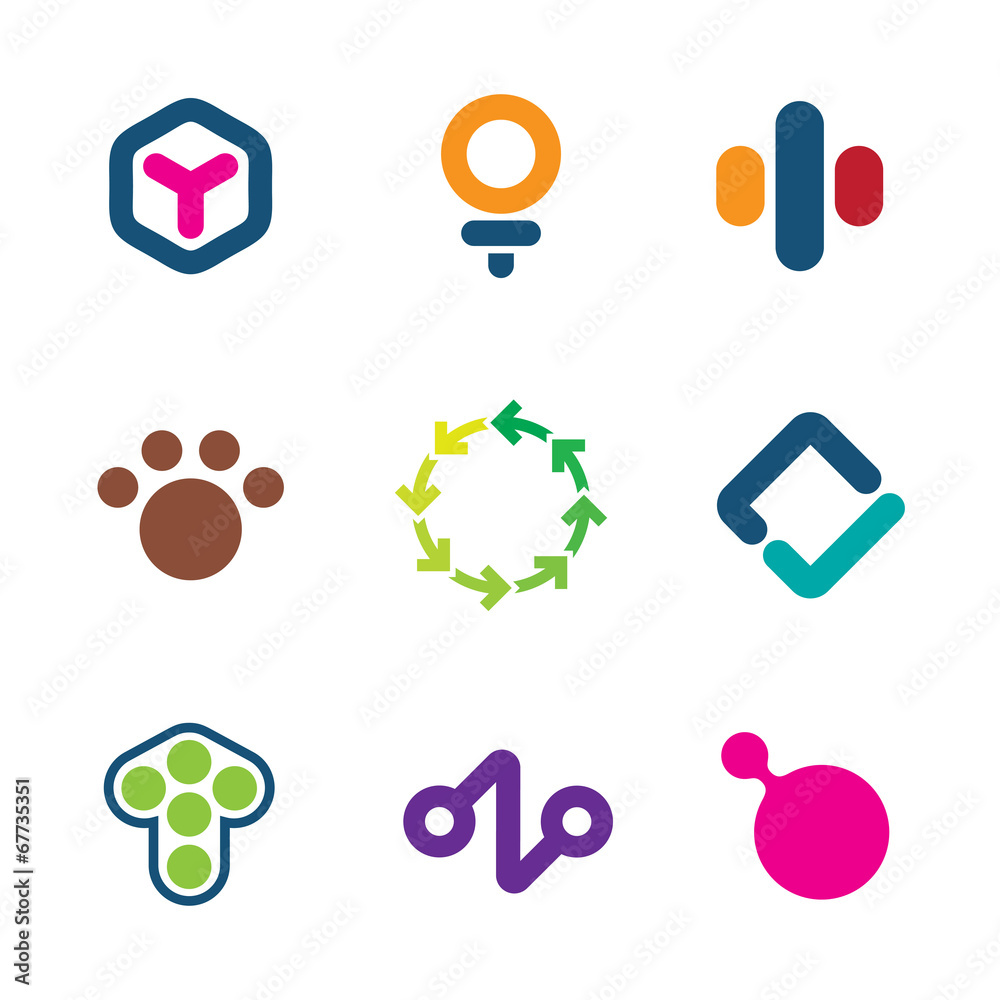 Environment friendly efficient solutions creative logo icon set Stock ...