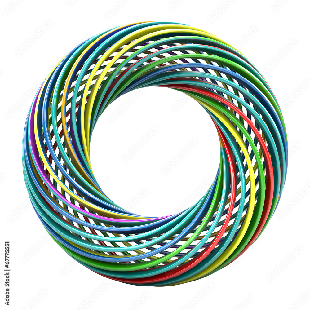 Abstract colorful layered torus isloated on white Stock Illustration ...