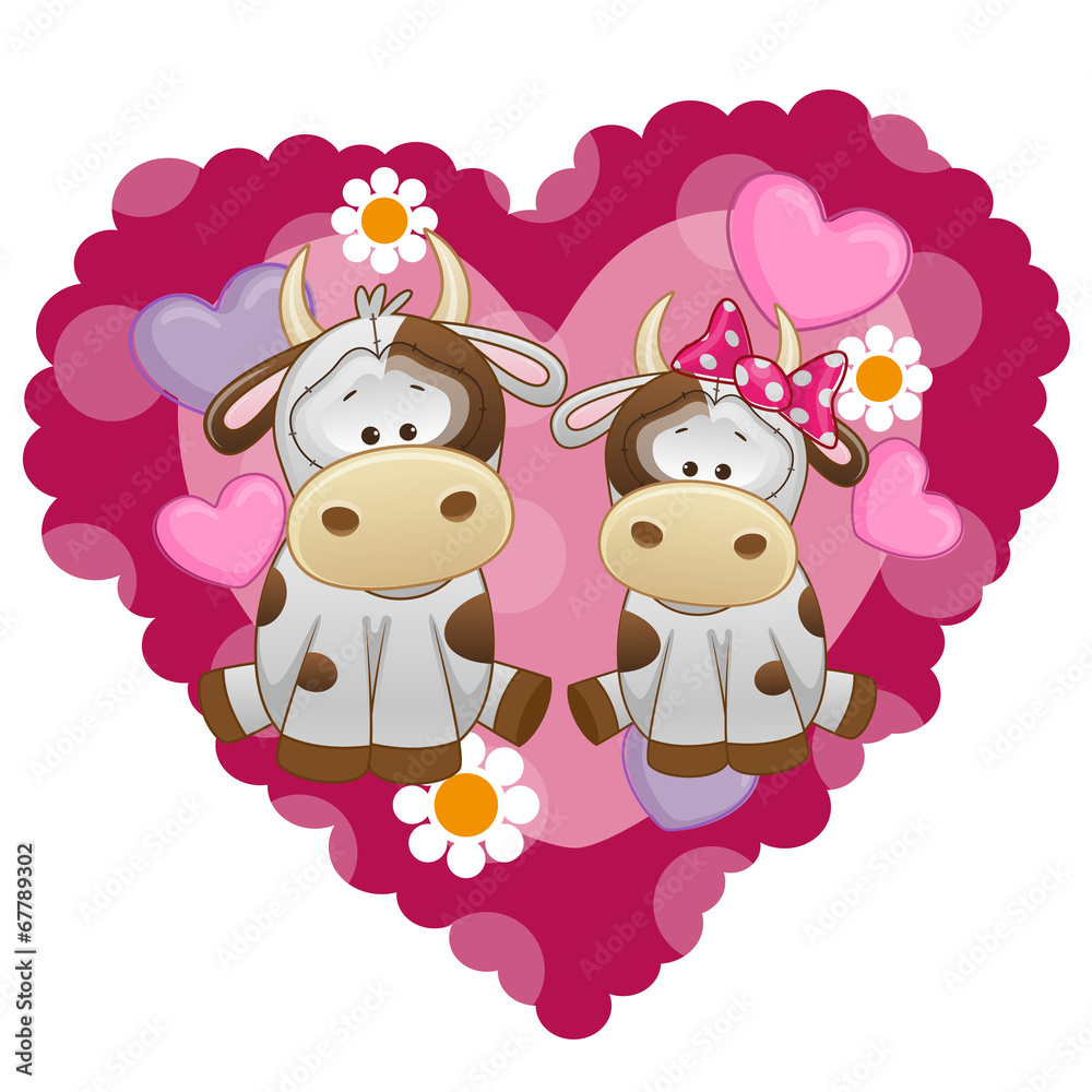 Two Cows Stock Vector | Adobe Stock