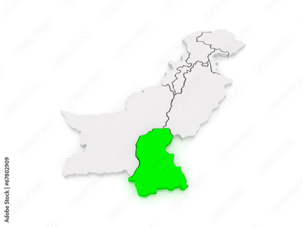 Map of Sindh. Pakistan. Stock Illustration | Adobe Stock