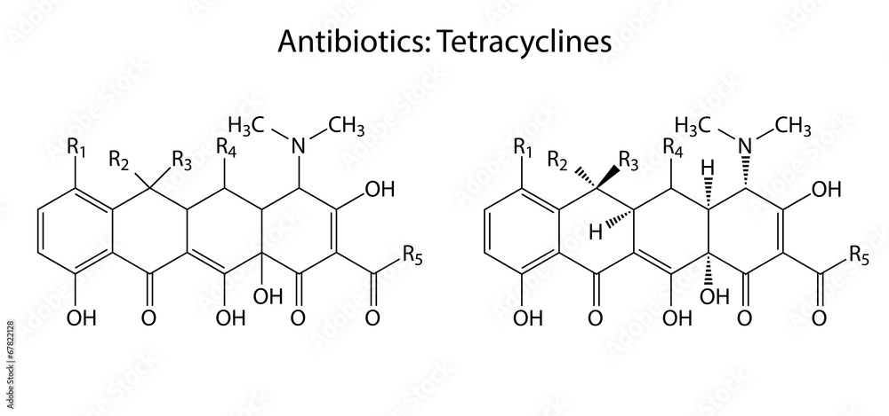 General structural chemical formulas of antibiotic tetracycline Stock ...