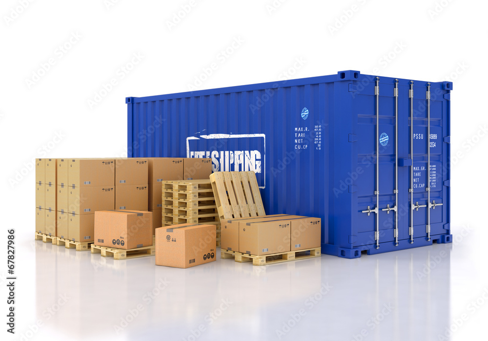 cargo container Stock Illustration | Adobe Stock