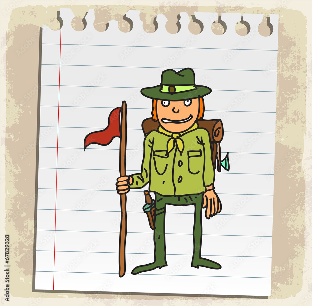 Cartoon boy scout illustration Stock Vector | Adobe Stock