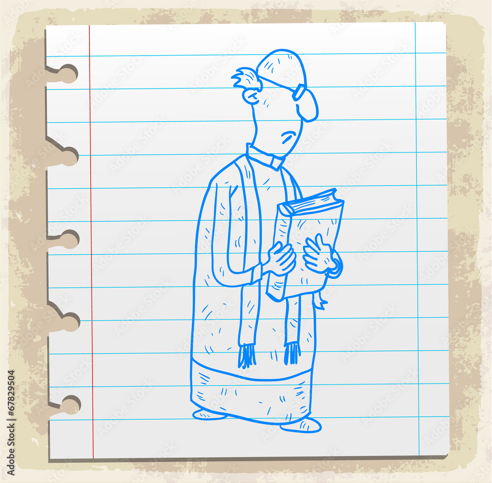 Cartoon priest illustration Stock Vector | Adobe Stock