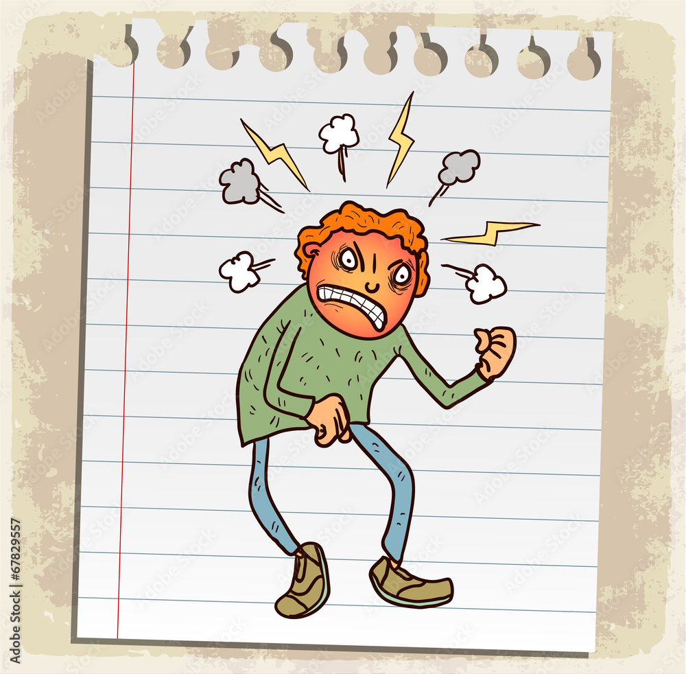 Cartoon rage illustration Stock Vector | Adobe Stock