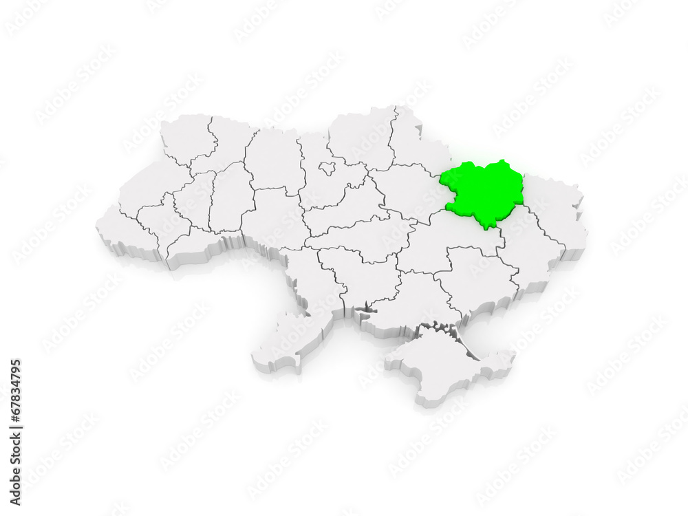 Map of Kharkov region. Ukraine. Stock Illustration | Adobe Stock