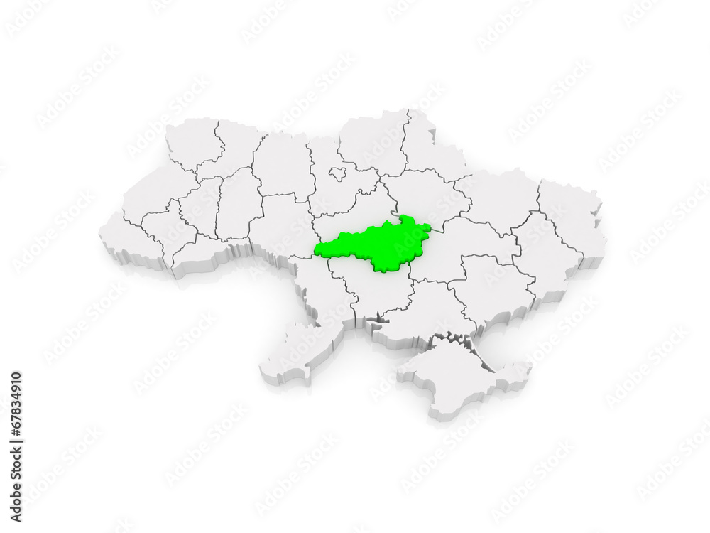 Map of Kirovohrad region. Ukraine. Stock Illustration | Adobe Stock