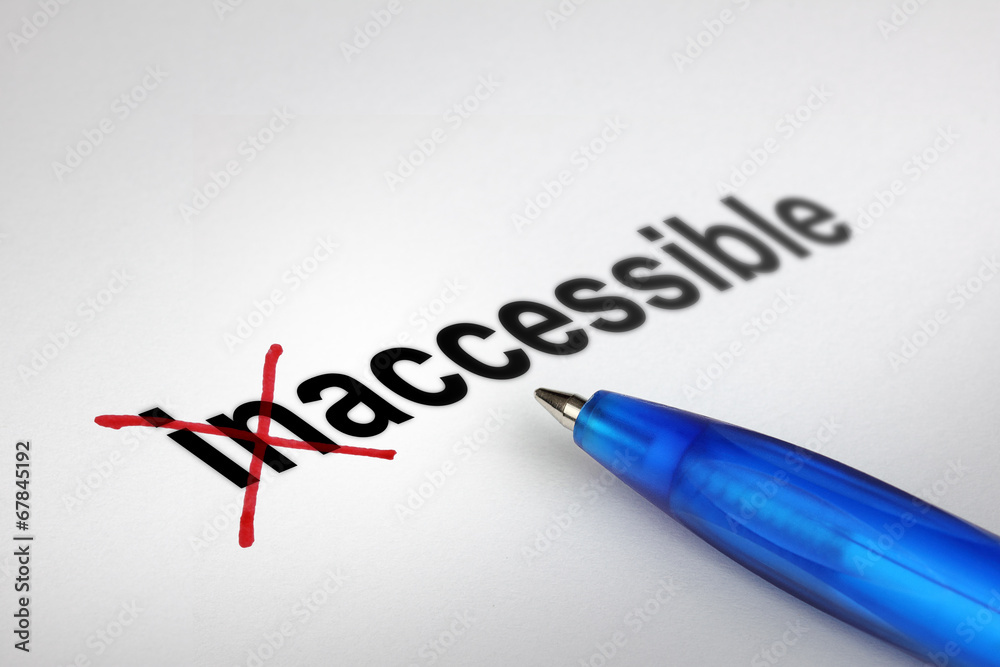 Changing the meaning of word. Inaccessible into Accessible. Stock Photo ...