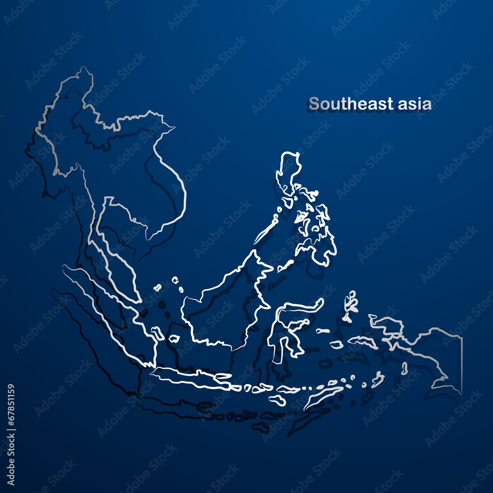 Southeast asia map hand drawn background vector,illustration Stock ...