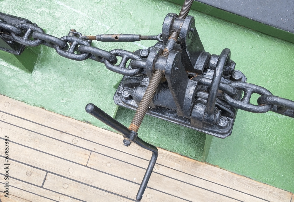 Ship anchor chain on the boat Stock Photo | Adobe Stock