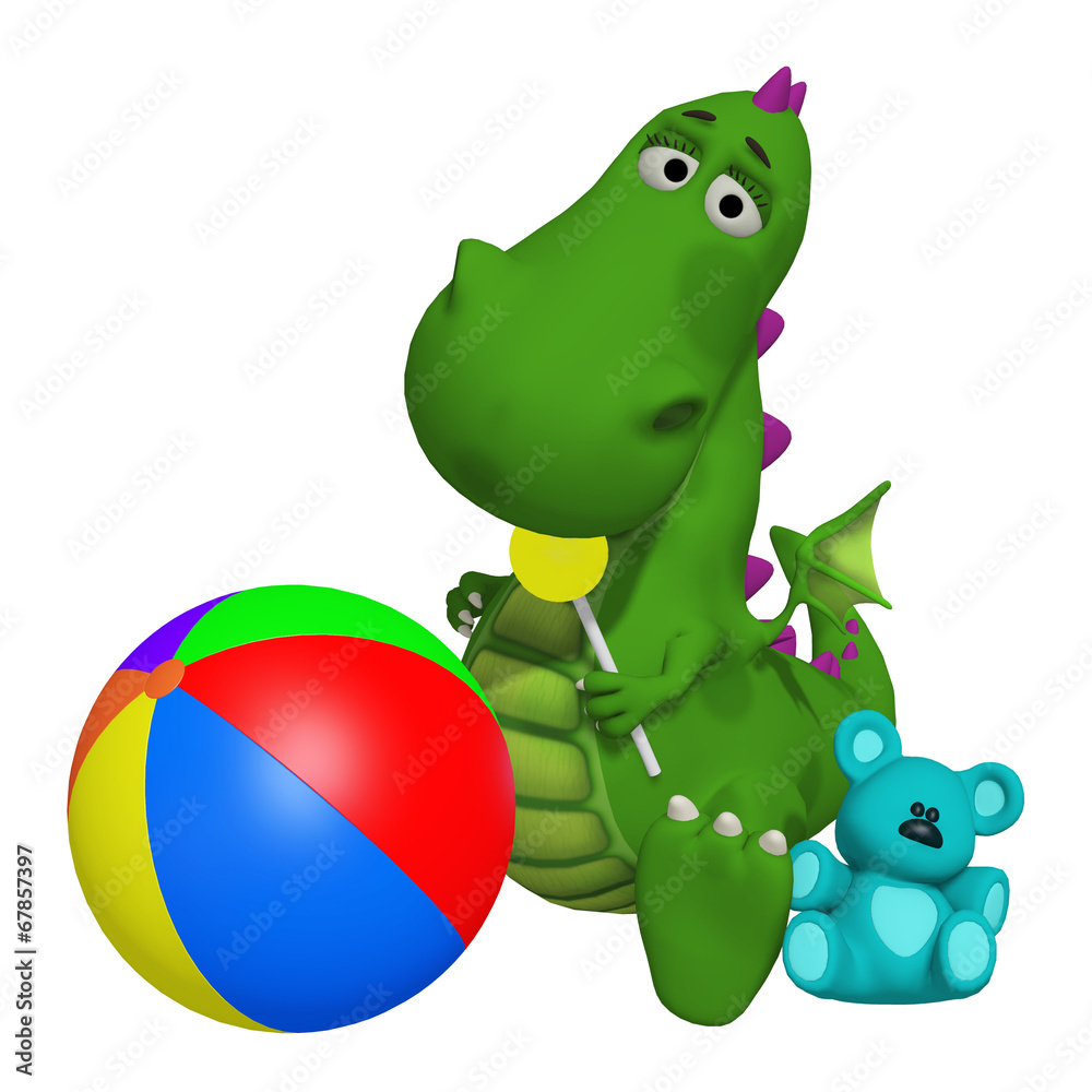 cartoon dragon celebrating the birthday Stock Illustration | Adobe Stock